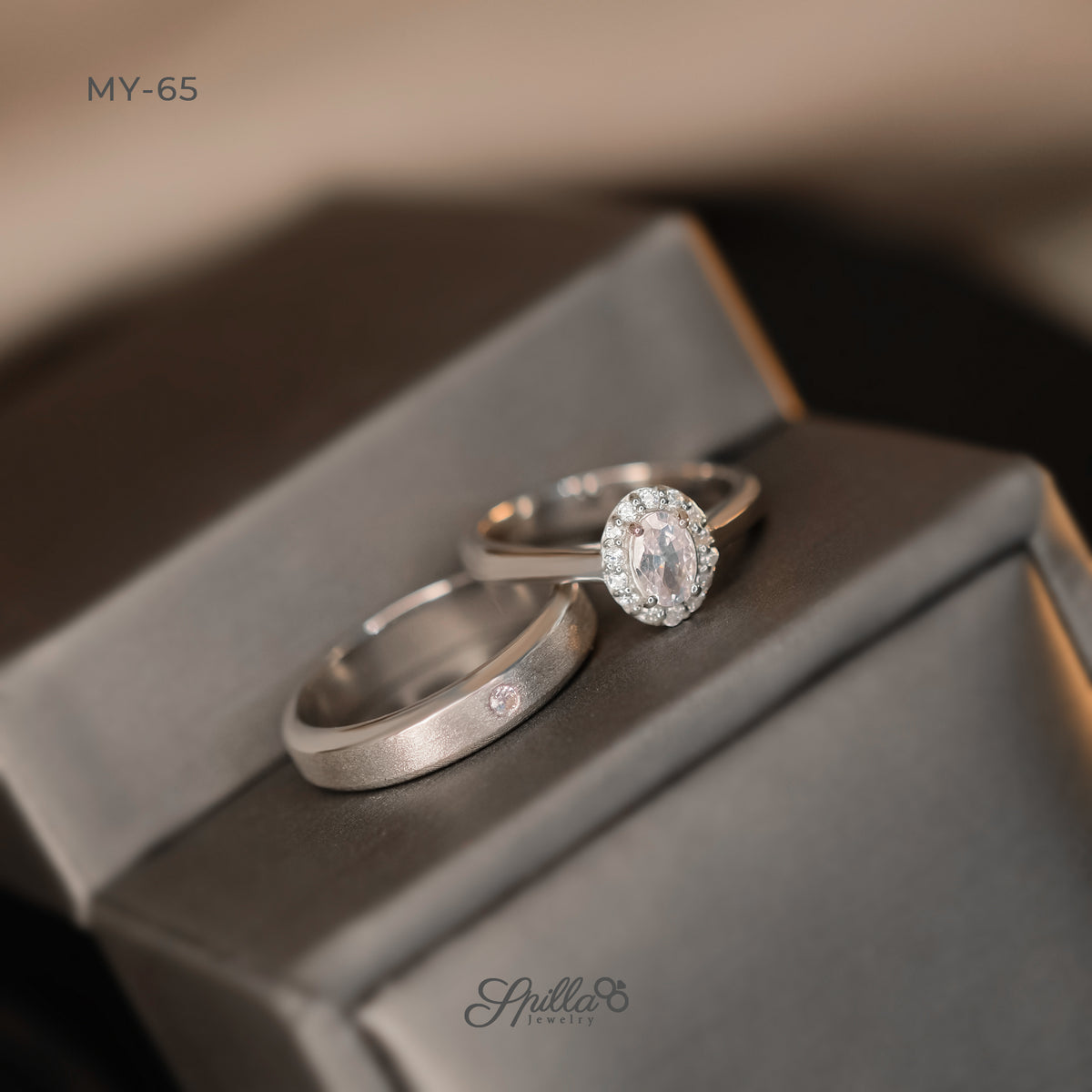 Silver Engagement Ring MY-65 – SpillaJewelry
